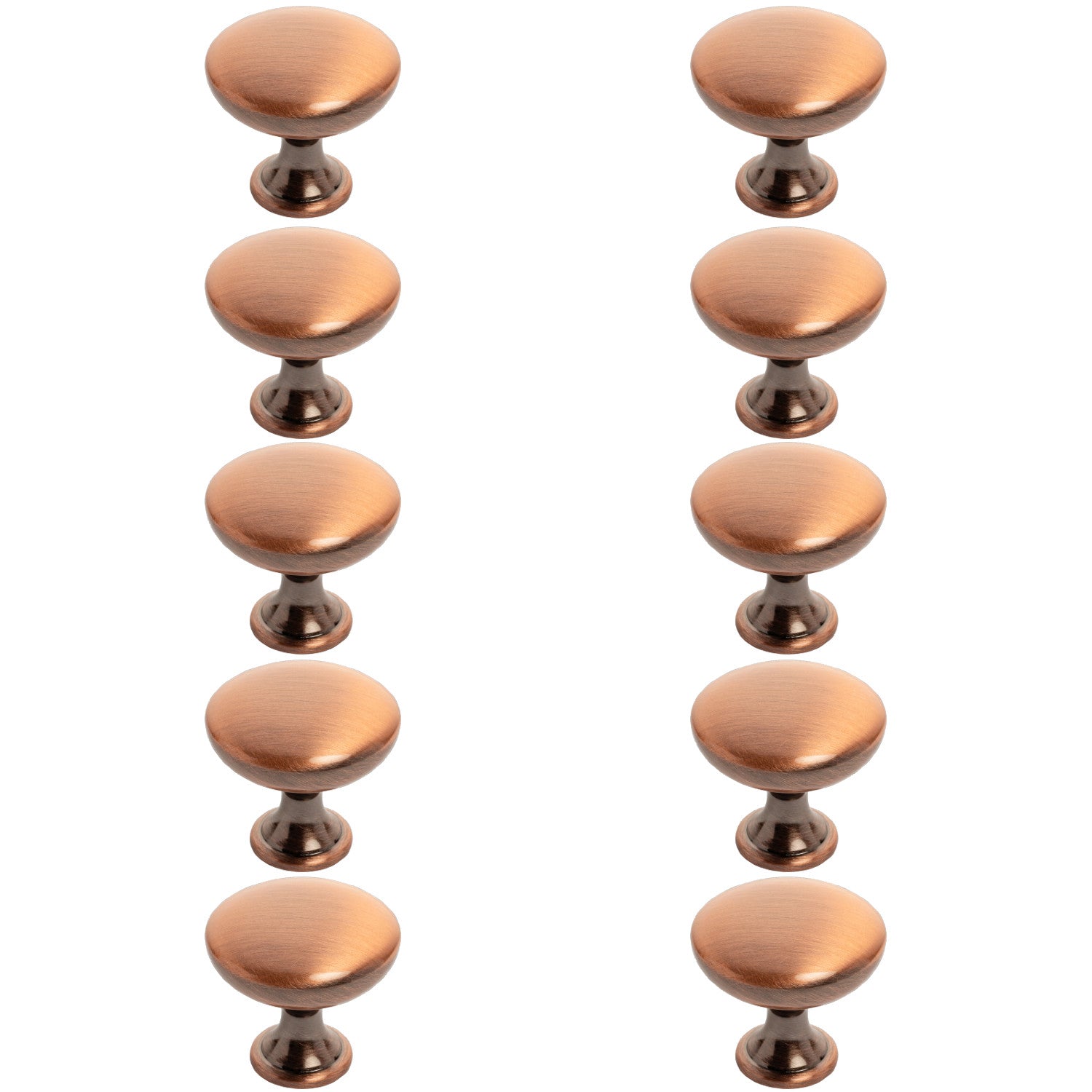 10 PACK - Diversa Antique Copper Traditional Solid Cabinet Knob ...