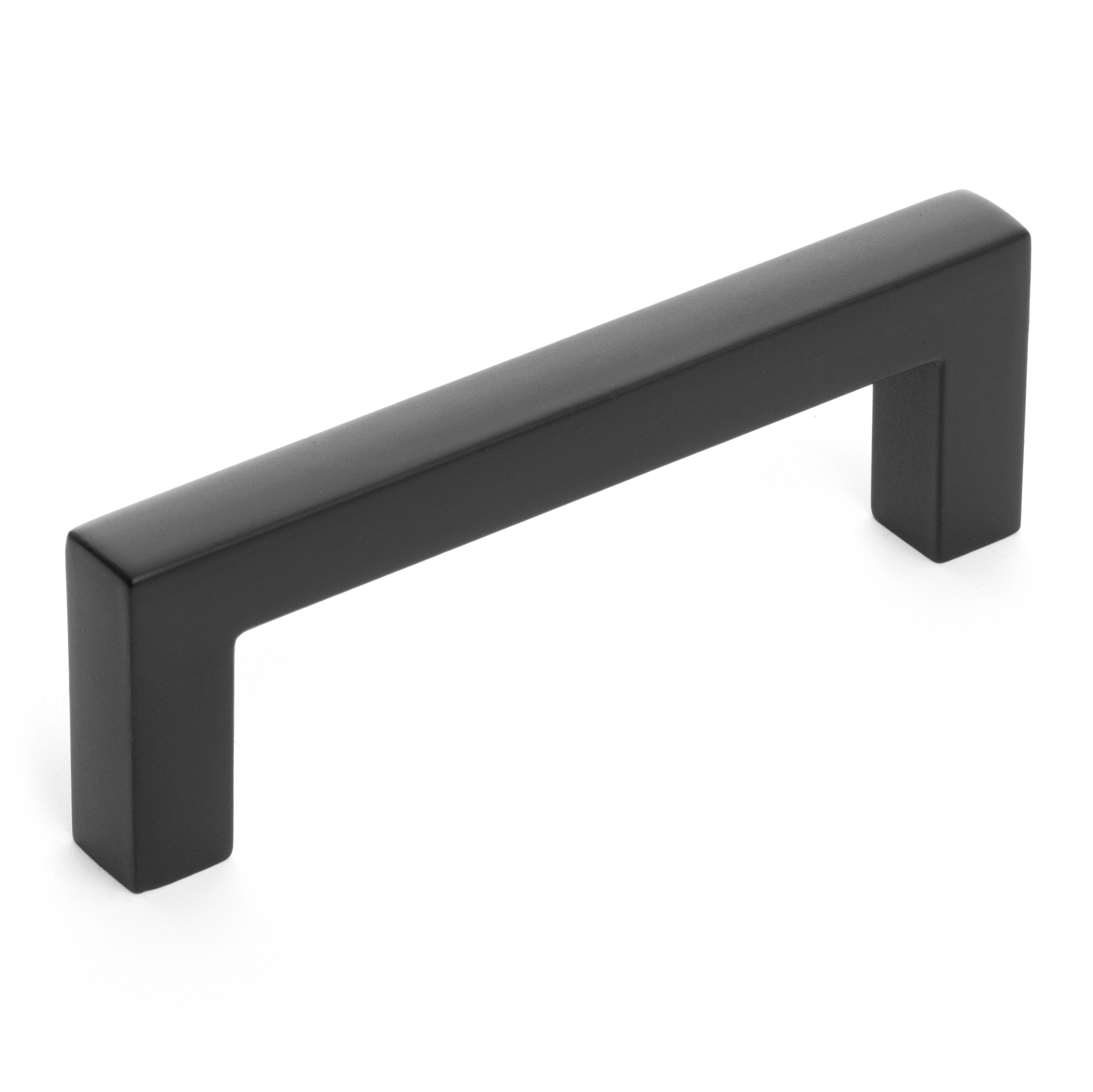 Diversa Matte Black 3" (76mm) Square Edge Solid Cabinet Bar Pull ...