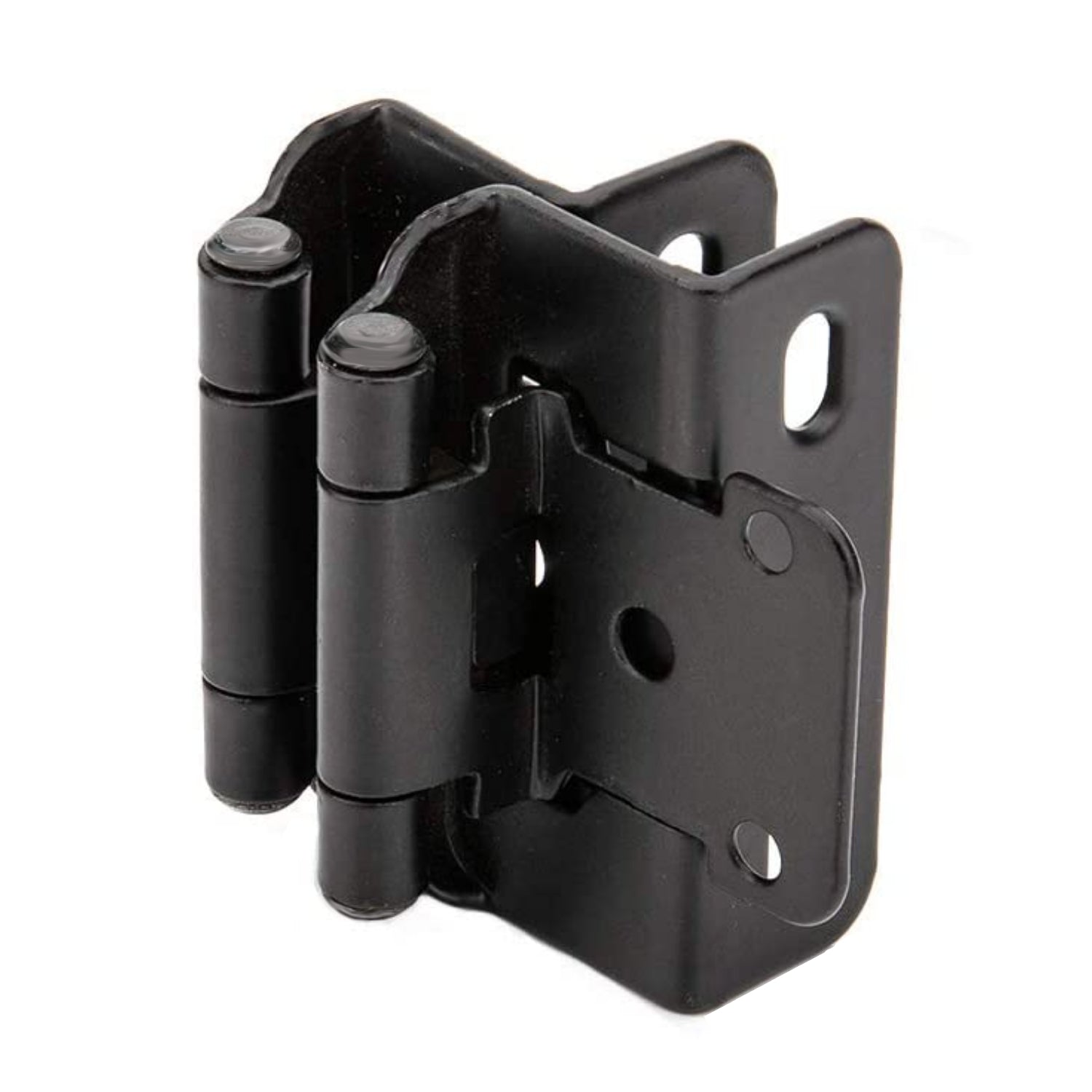 Diversa Partial Wrap 1/2" Overlay Matte Black Cabinet Hinges (Pair ...