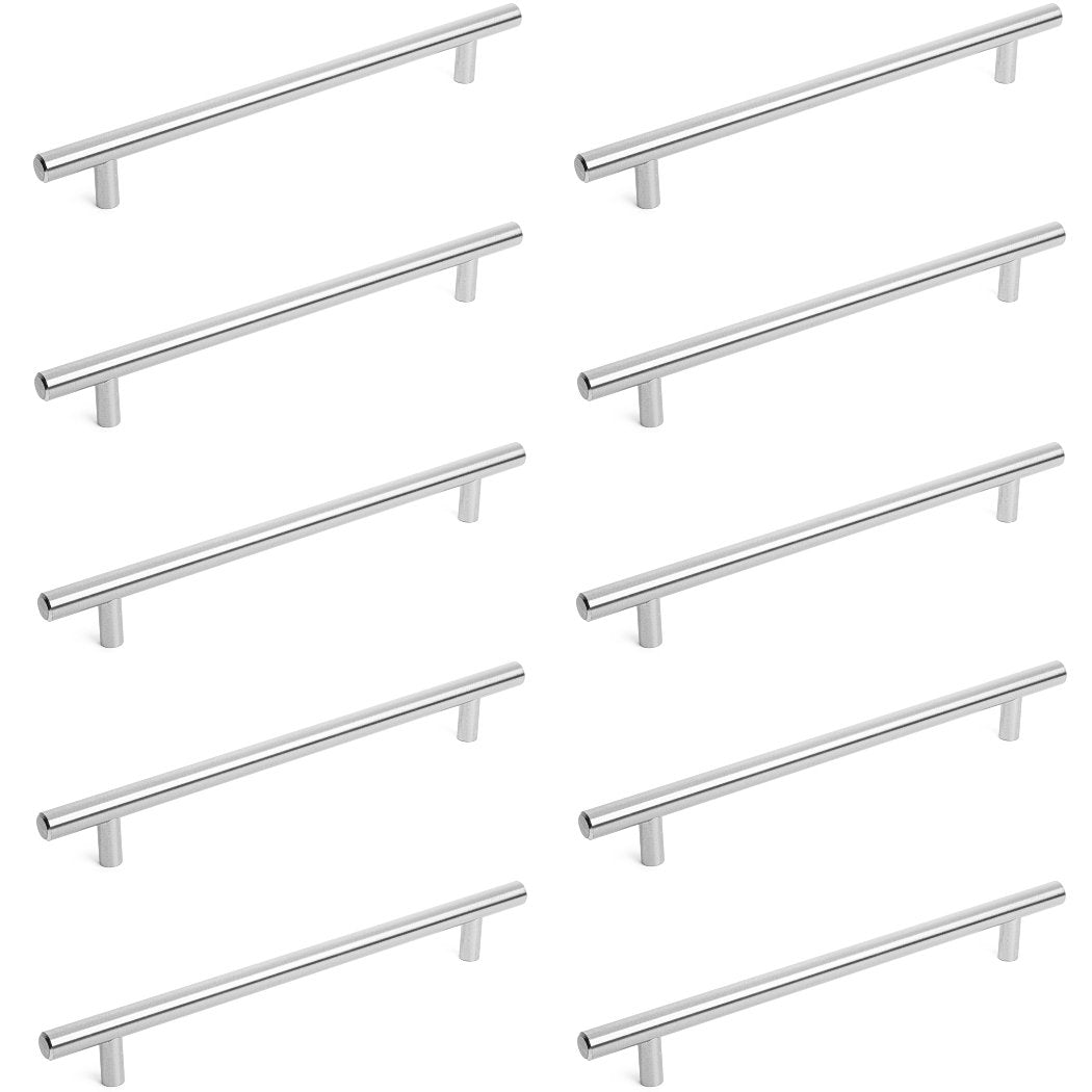 Diversa Brushed Satin Nickel Euro Style 7-1/2" (192mm) Cabinet Bar Pul ...