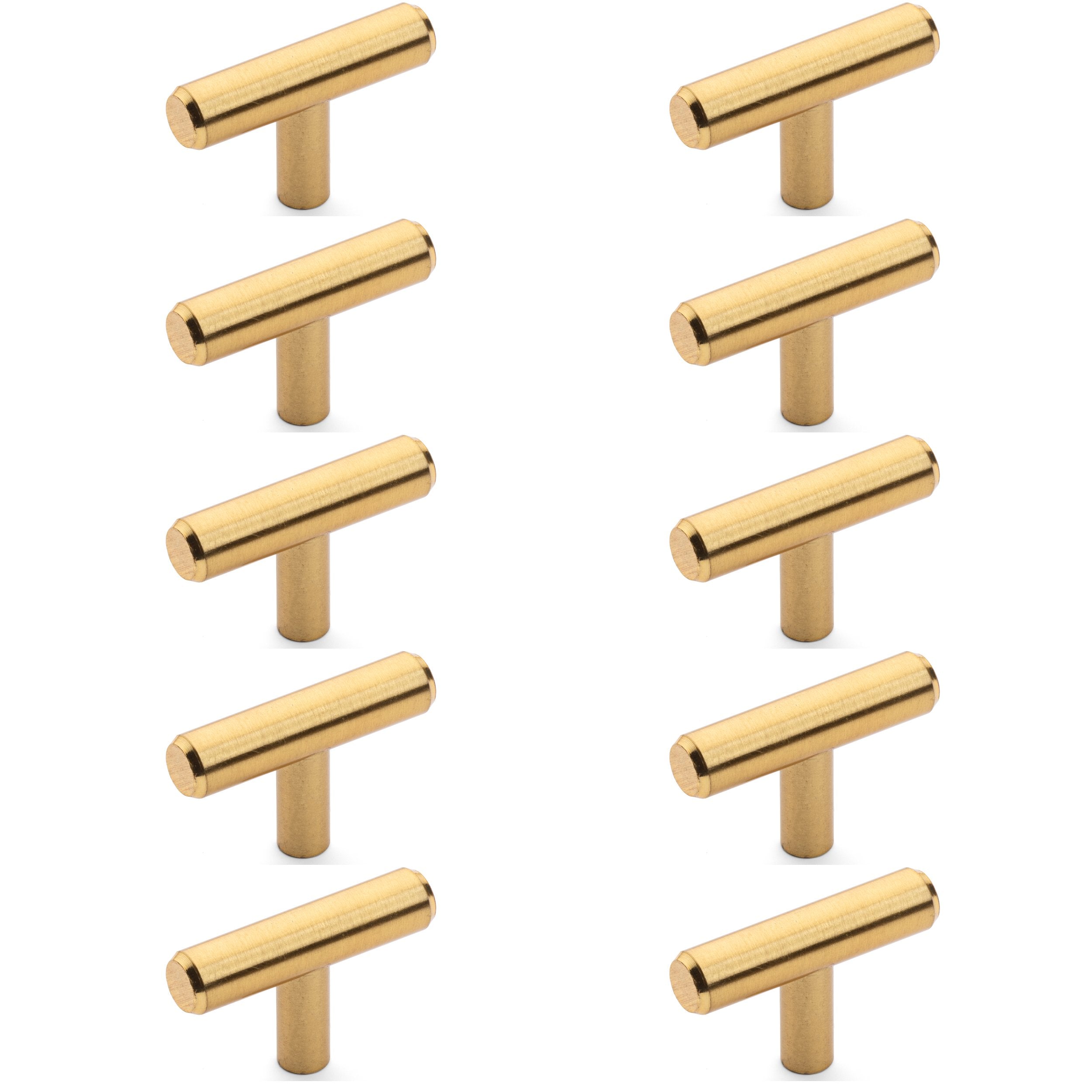 Diversa Brushed Brass Euro Style T-Bar Cabinet Knob - 10 PACK – Diversa ...