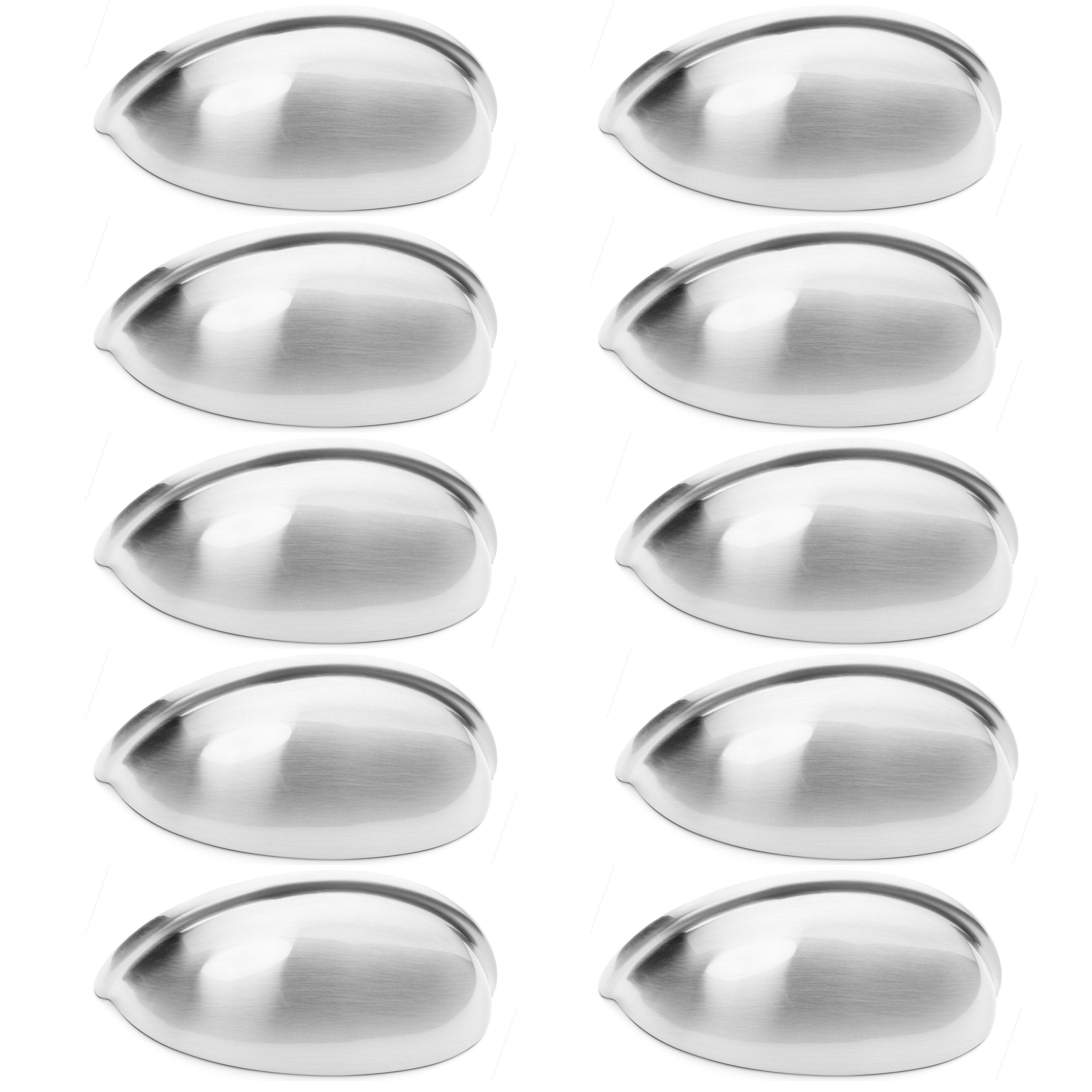 Diversa Brushed Satin Nickel 3" (76mm) Cabinet Cup Pull - 10 PACK ...